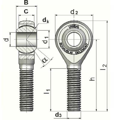 ROTULE MALE M14x2 SÉRIE COMPÉTITION UNIBAL | D-TechRacing