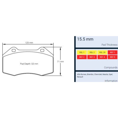 Plaquettes de frein avant Pagid 8023-RST3 | D-TechRacing
